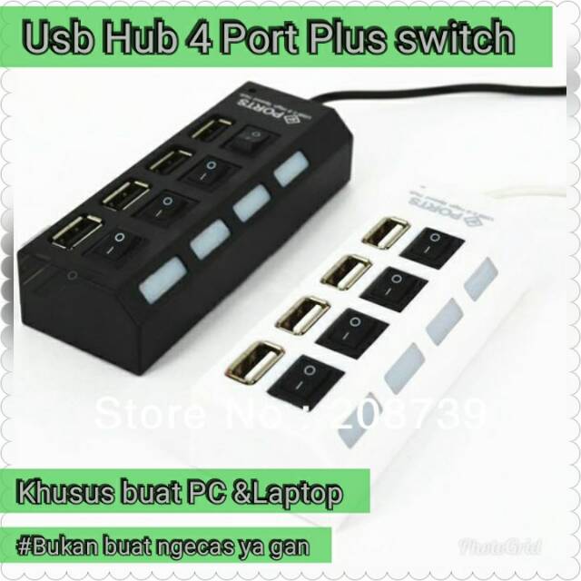 Jual Usb Hub 4 port Plus switch LED Biru | Shopee Indonesia