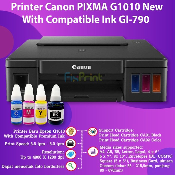 Jual Printer Inkjet Canon PIXMA G1010 / G1020 InkTank system New ...