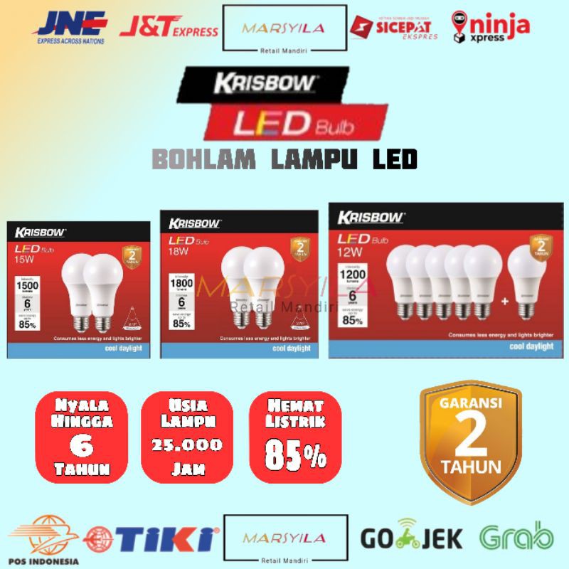 Jual Krisbow Bohlam Lampu LED 12 Watt 15 Watt 18 Watt | Shopee Indonesia