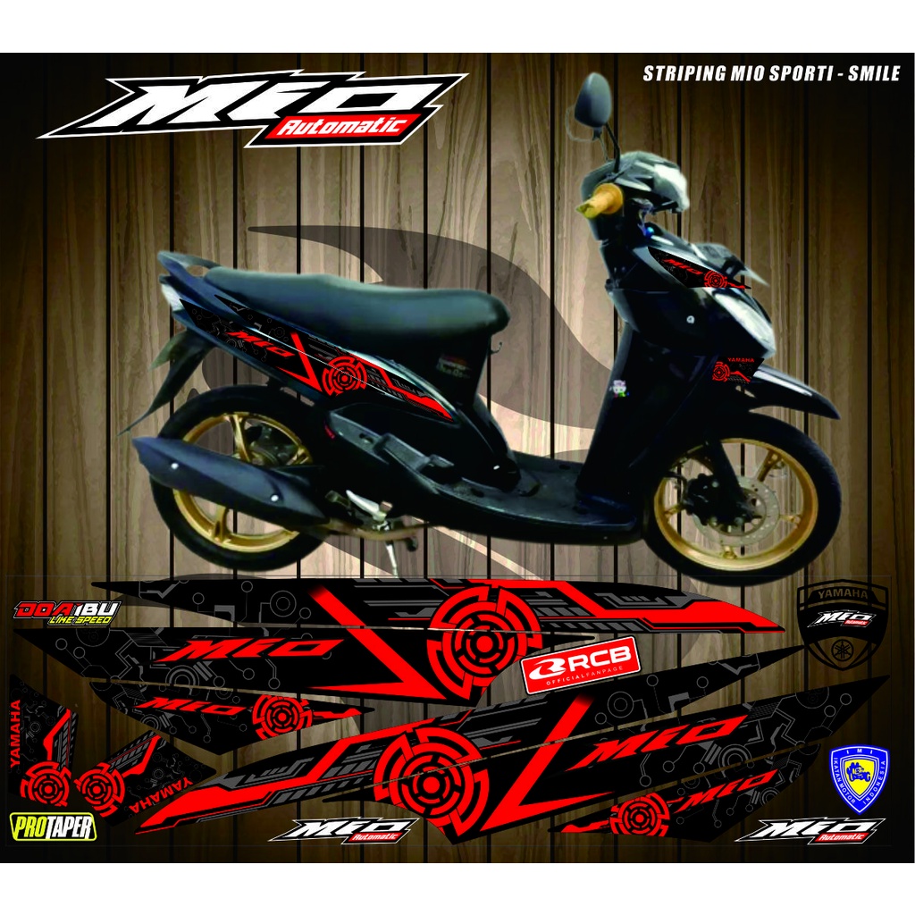 Jual STIKER STRIPING MOTOR VARIASI MOTOR YAMAHA MIO SPORTY OLD/MIO SMILE MOTIF VARIASI BARU ...