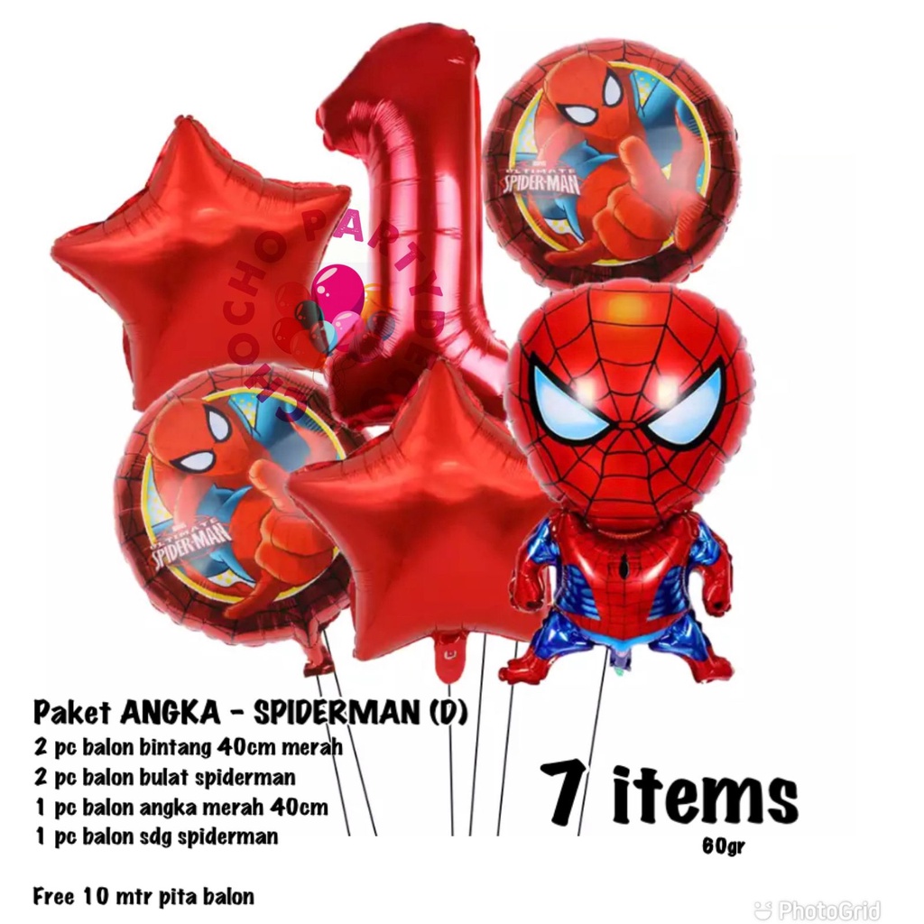 Jual Paket Spiderman - Paket ulang tahun Spiderman Angka D - Dekorasi ...