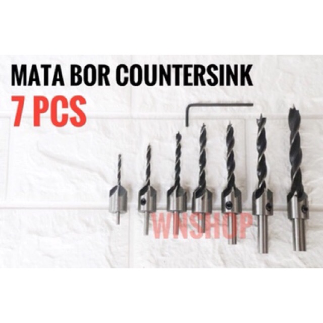Jual 4pcs countersink drill bit set - mata bor kayu countersink ...