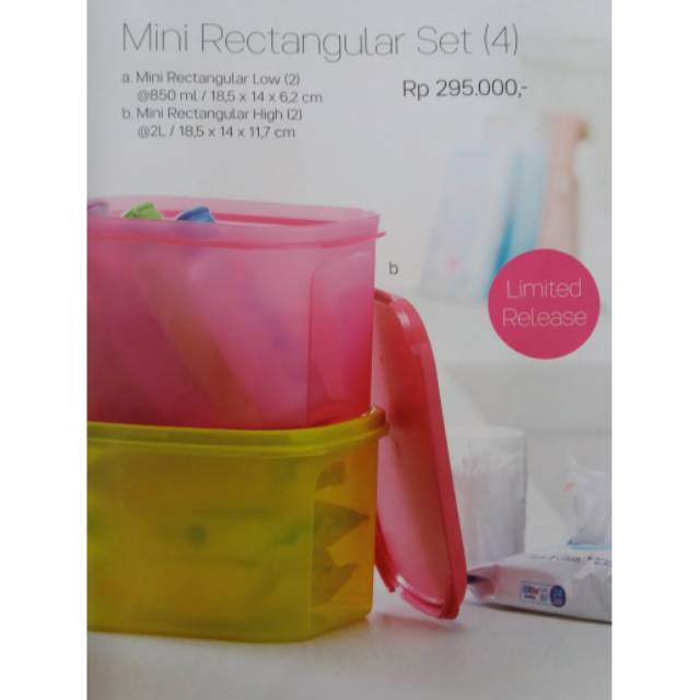 Jual Tupperware_Mini Rectanguler Set (4) | Shopee Indonesia
