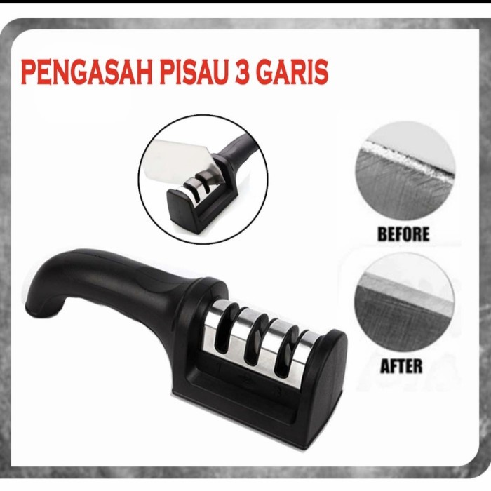 Jual Pengasah Pisau 3 GARIS Penajam Pisau Praktis Asahan Serbaguna xz ...