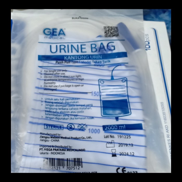 Jual URINE BAG GEA - URIN BAG - URINE BAGS - KANTONG URINE per pak isi ...
