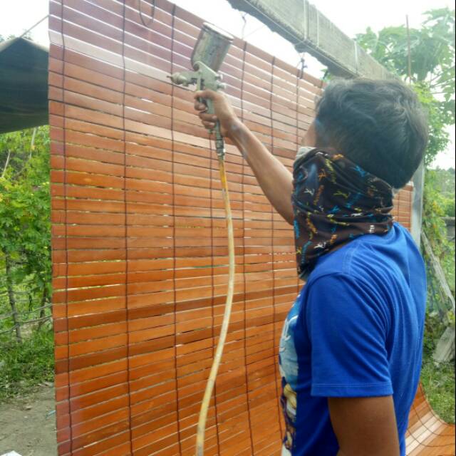 Jual Tirai kayu L 2,5m x T 2,5m / krey kayu outdoor / krei kayu / kerai ...