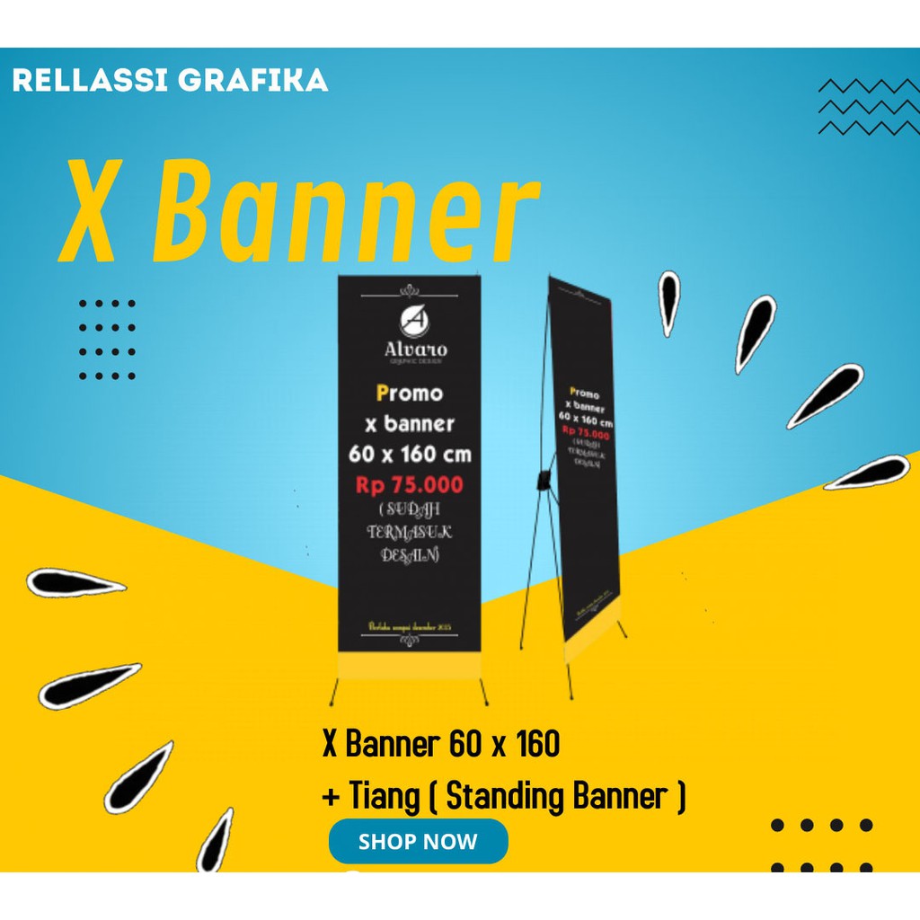 Jual X Banner 60 x 160 + Tiang ( Standing Banner ) | Shopee Indonesia