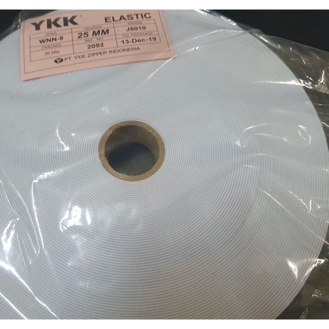 Jual Elastic / elastik celana kolor merk YKK wnn 8 panjang 30m, lebar 1” (2.5cm) untuk elastic ...
