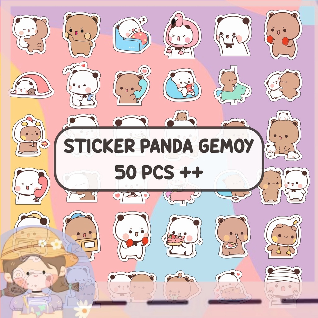 Jual PROMOSticker Aesthetic Tumblr Panda Gemoy / Sticker Tumblr ...