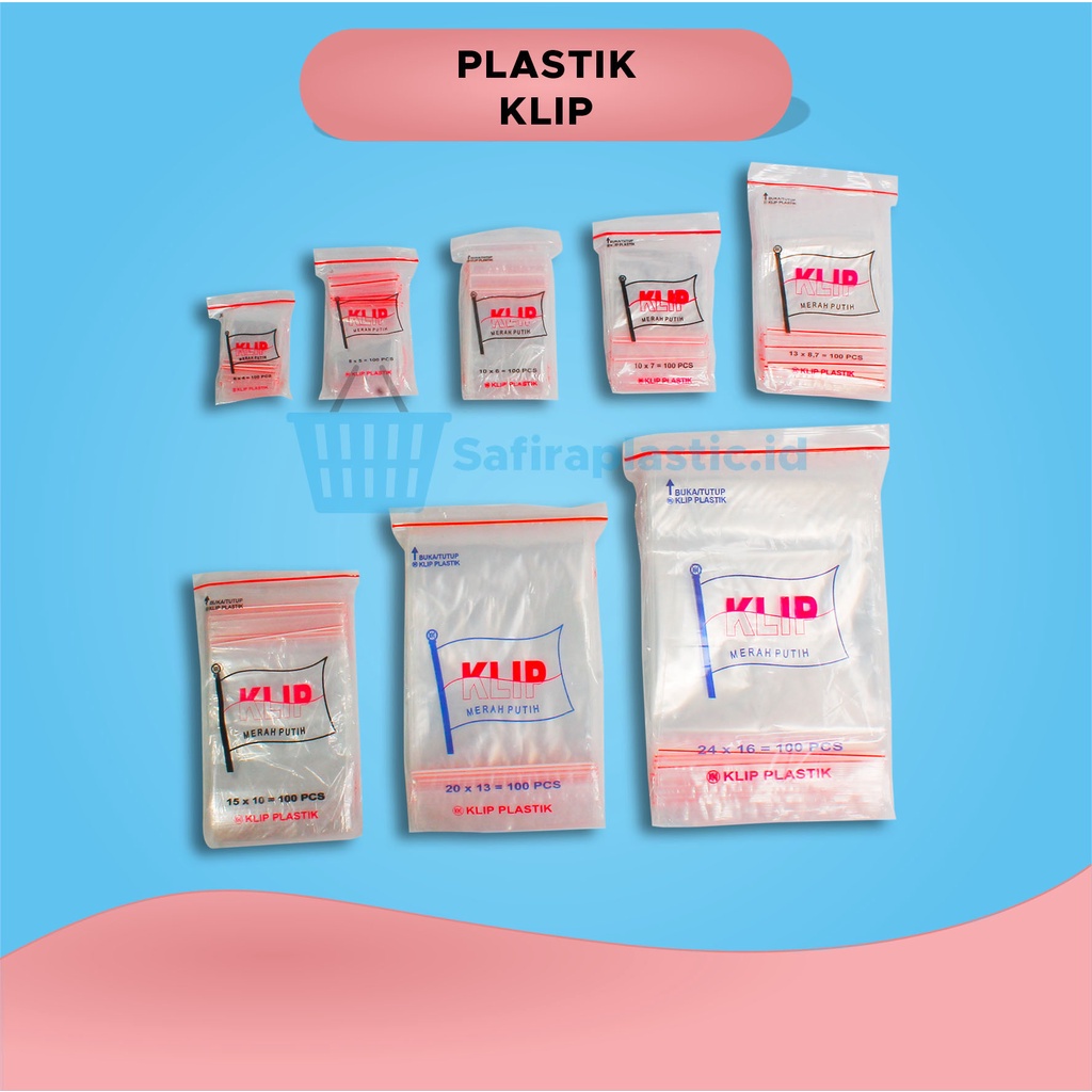 Jual Plastik KLIP Merah Putih 8x5 cm | Shopee Indonesia