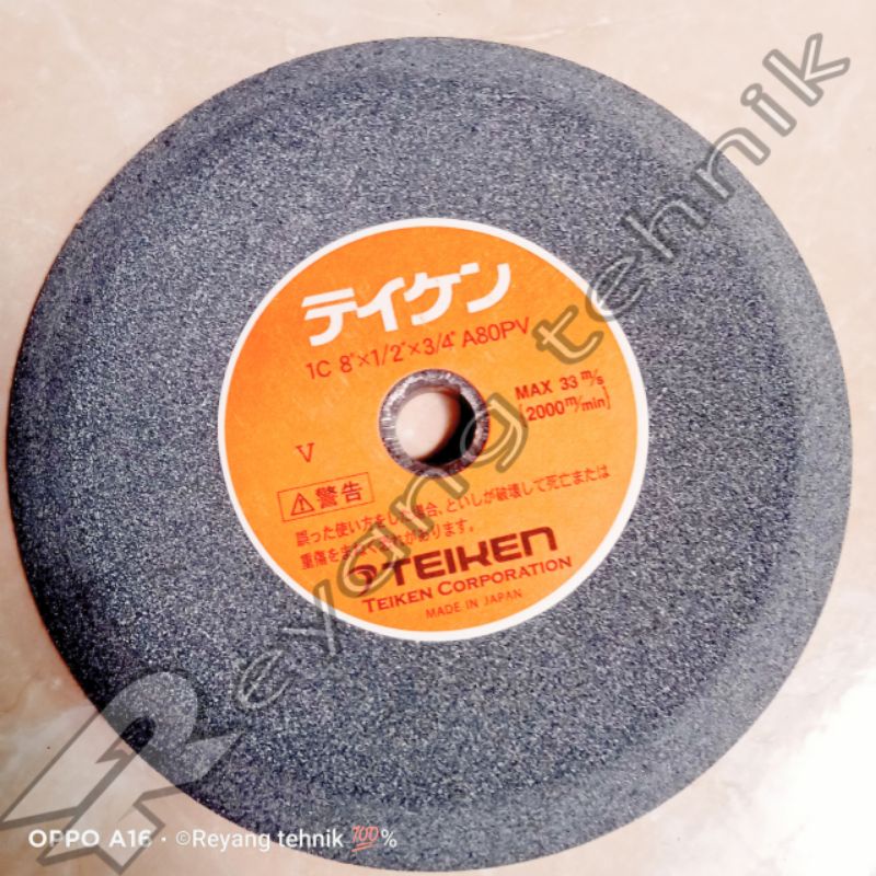 Jual TEIKEN 1C 8" x 1/2" x 3/4" Batu Gerinda asah Grinding Wheel SERONG ...