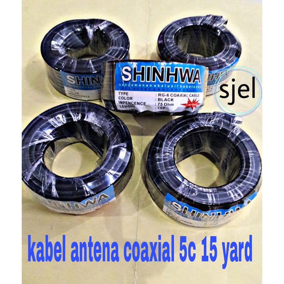 Jual KABEL ANTENA COAXIAL 5C 15 YARD | 20 YARD 75 OHM RG-6 COAXIAL CABLE SHINWA | Shopee Indonesia