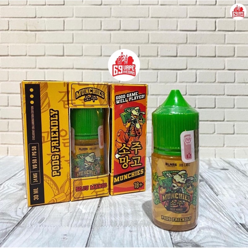 Jual LIQUID MUNCHIES SOJU V4 ( Soju Mango ) Pod Friendly 30ML 14MG ...