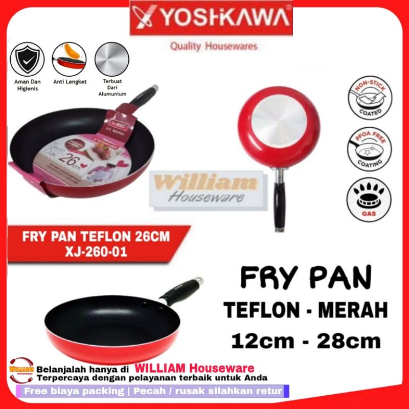 Jual Yoshikawa Wajan Teflon Fry Pan Anti Lengket 10 - 28cm | Penggorengan Tanpa Minyak | Teplon ...