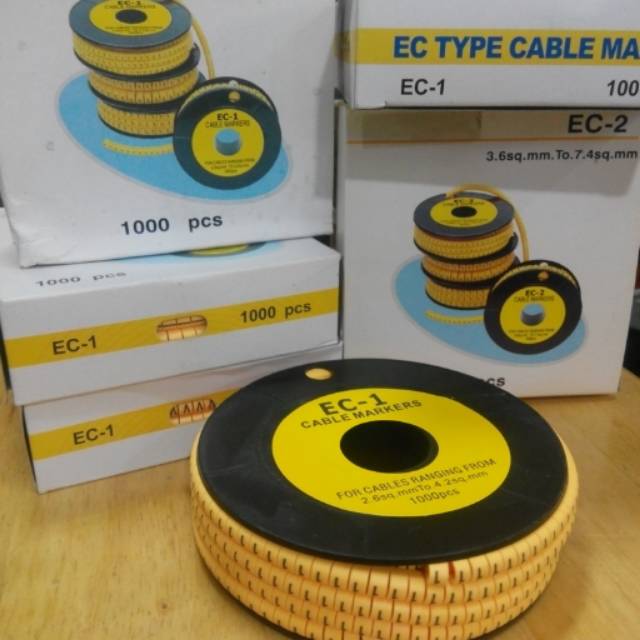 Jual Cable Marker EC-0 range kabel 0.75-1.5 mm A-Z , 0-9,+- | Shopee ...