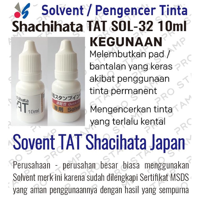 Jual SOLVENT Merk Shacihata SOL-32 Kemasan 10ml ORIGINAL | Shopee Indonesia