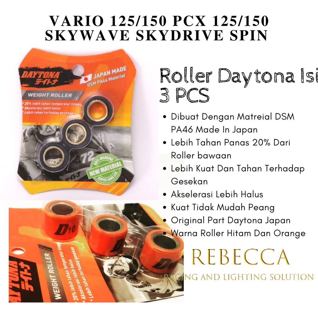 Jual ROLLER VARIO 125 PGMFI PCX SKYDRIVE SKYWAVE SPIN 9 10 12 13 15 GRAM | Shopee Indonesia