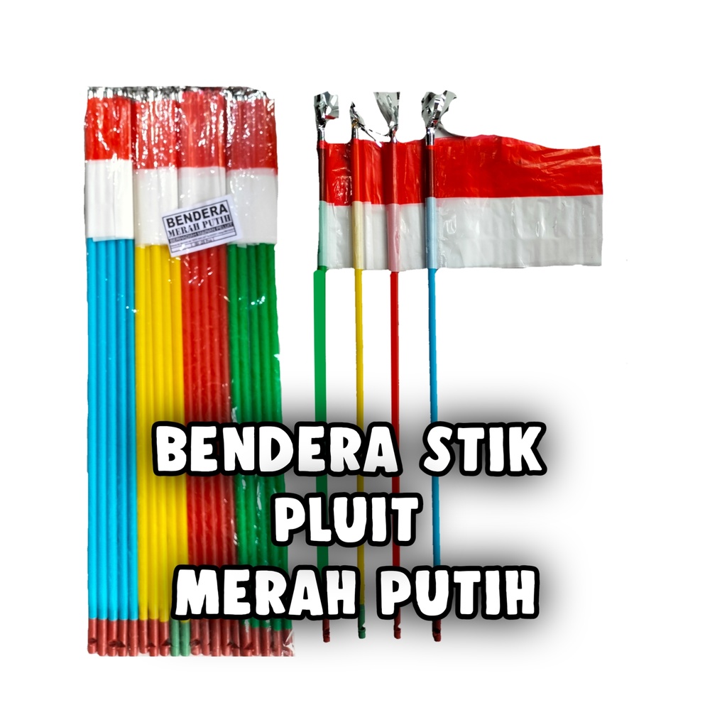 Jual 20 Stik Bendera Plastik Pluit /Bendera stik merah putih | Shopee ...