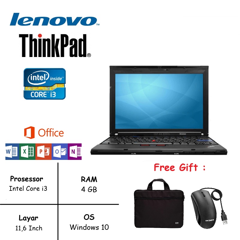 Jual LAPTOP/NOTEBOOK LENOVO INTEL CORE i3 RAM 8GB SSD 240GB/12 INCH ...