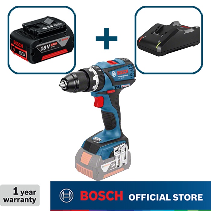 Jual Bosch Cordless Impact Drill 18Volt GSB 18V-EC Full Set (4.0Ah ...
