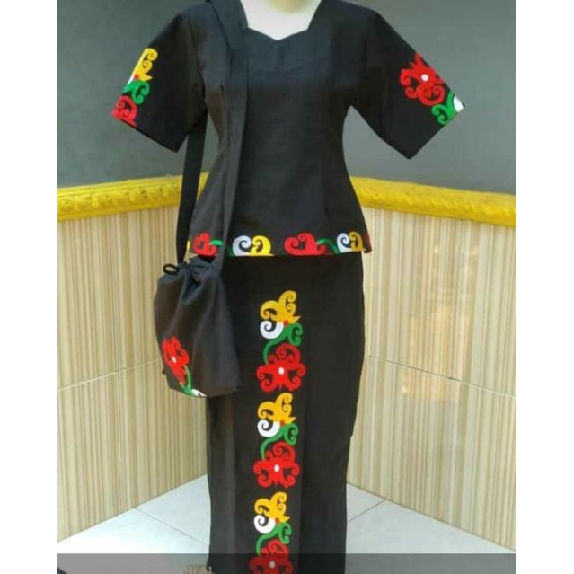 Jual set Baju setelan Tenun motif Kalimantan | Shopee Indonesia
