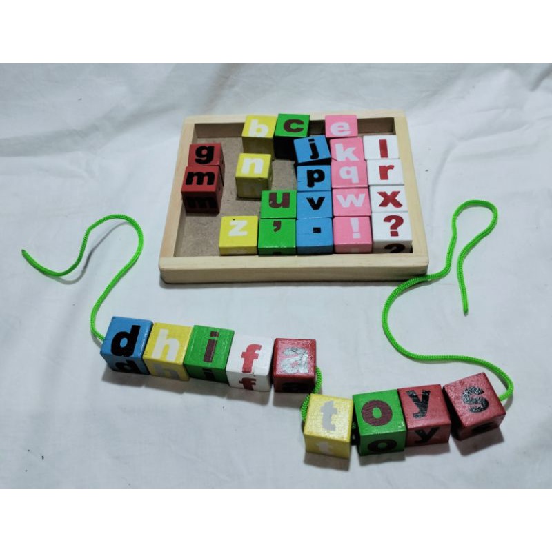 Jual Meronce Natural (Hijaiyah, Angka, Huruf) - Mainan Edukasi Kayu ...