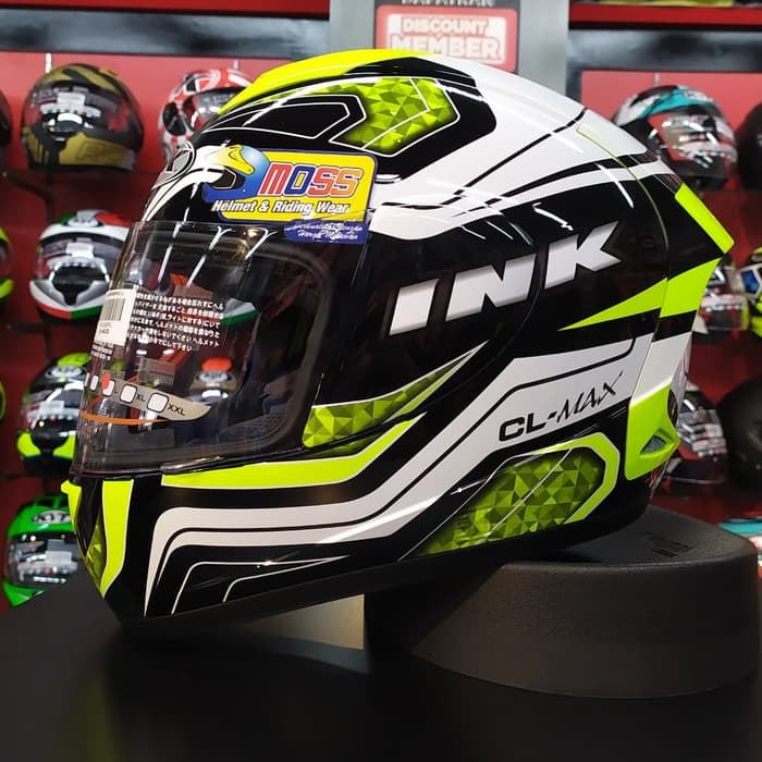 Jual HELM INK CL MAX #5 BLACK WHITE YELLOW FLUO || ORIGINAL | Shopee ...