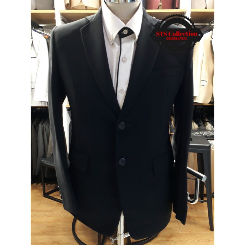 Jual Jas Hitam Formal Polos / List , Jas hitam modern / Jas hitam ...