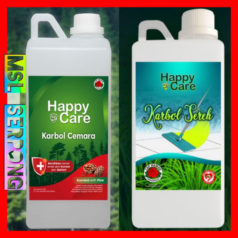 Jual KARBOL PEMBERSIH LANTAI 1 LITER HAPPY CARE / PEMBERSIH LANTAI ...