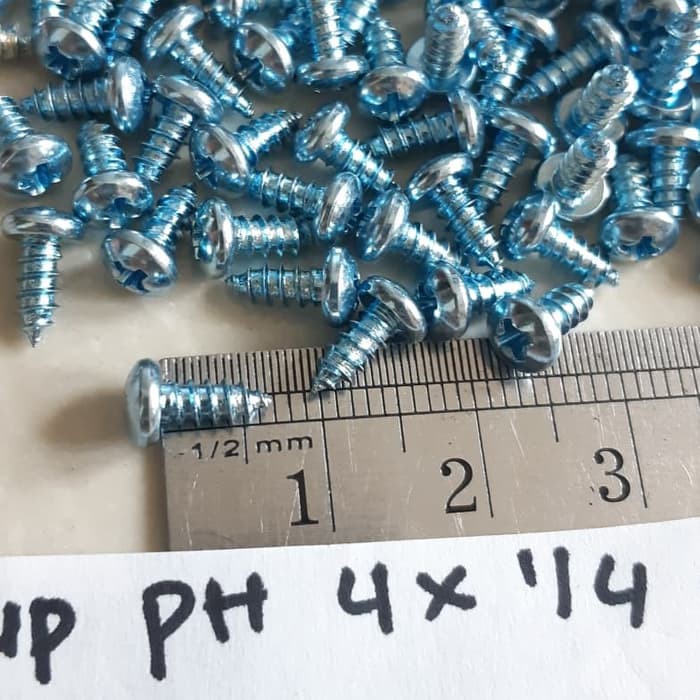 Jual Skrup 6mm PH Bulat 4x1/4" Sekrup Taping 50pcs | Shopee Indonesia
