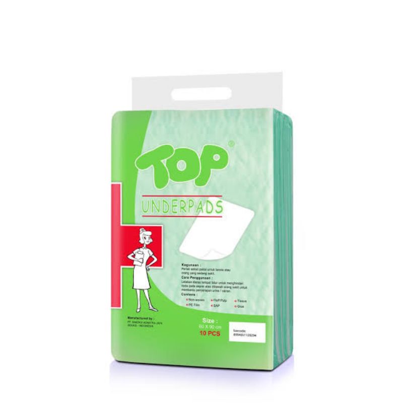 Jual underpad TOP 60x90 cm isi 10 pcs 10's perlak / pak ball pack ...