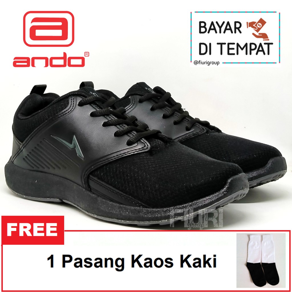 Jual FIURI - ANDO ORIGINAL - PABLO 38-43 FULL HITAM - SEPATU SNEAKERS SPORT KANVAS SOL KARET ...