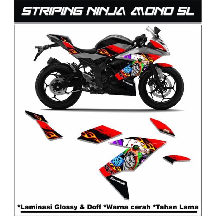 Jual Sticker Striping Ninja 250 Mono SL / Stker list body Ninja 250 ...