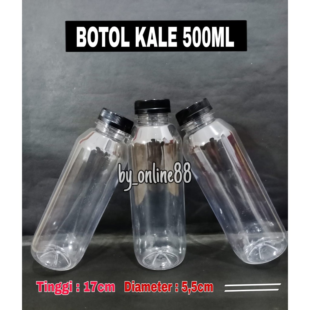 Jual Botol KALE 500ml (TUTUP HITAM) - Botol Plastik, Botol Bening | Shopee Indonesia
