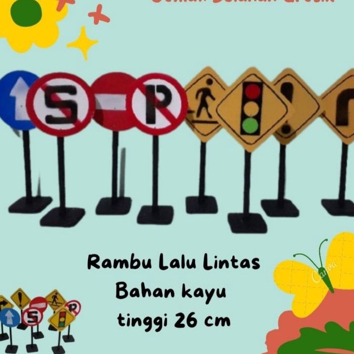 Jual miniatur rambu rambu lalu lintas isi 8pcs | Shopee Indonesia