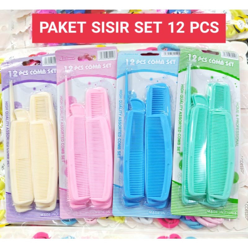 Jual PAKET SISIR SET SISIR isi 12 PCS COMB SET | Shopee Indonesia