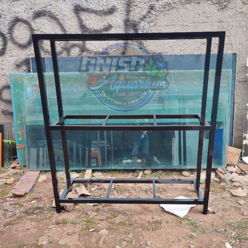 Jual RAK AQUARIUM 3 SUSUN 100X40X40 BAHAN HOLO 4X4 | Shopee Indonesia