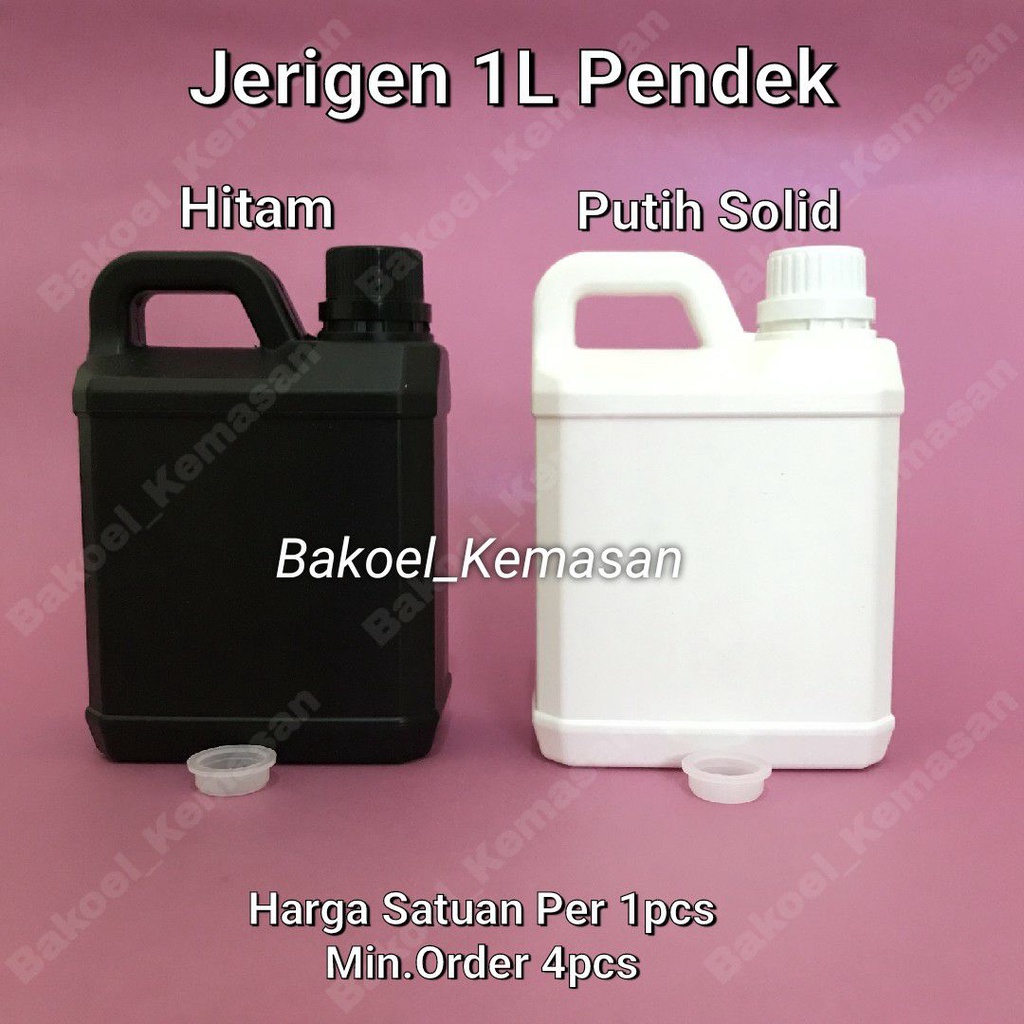 Jual Jerigen Pendek HDPE Putih Hitam 1000ml 1L / Botol Labor 1000 ml 1 ...