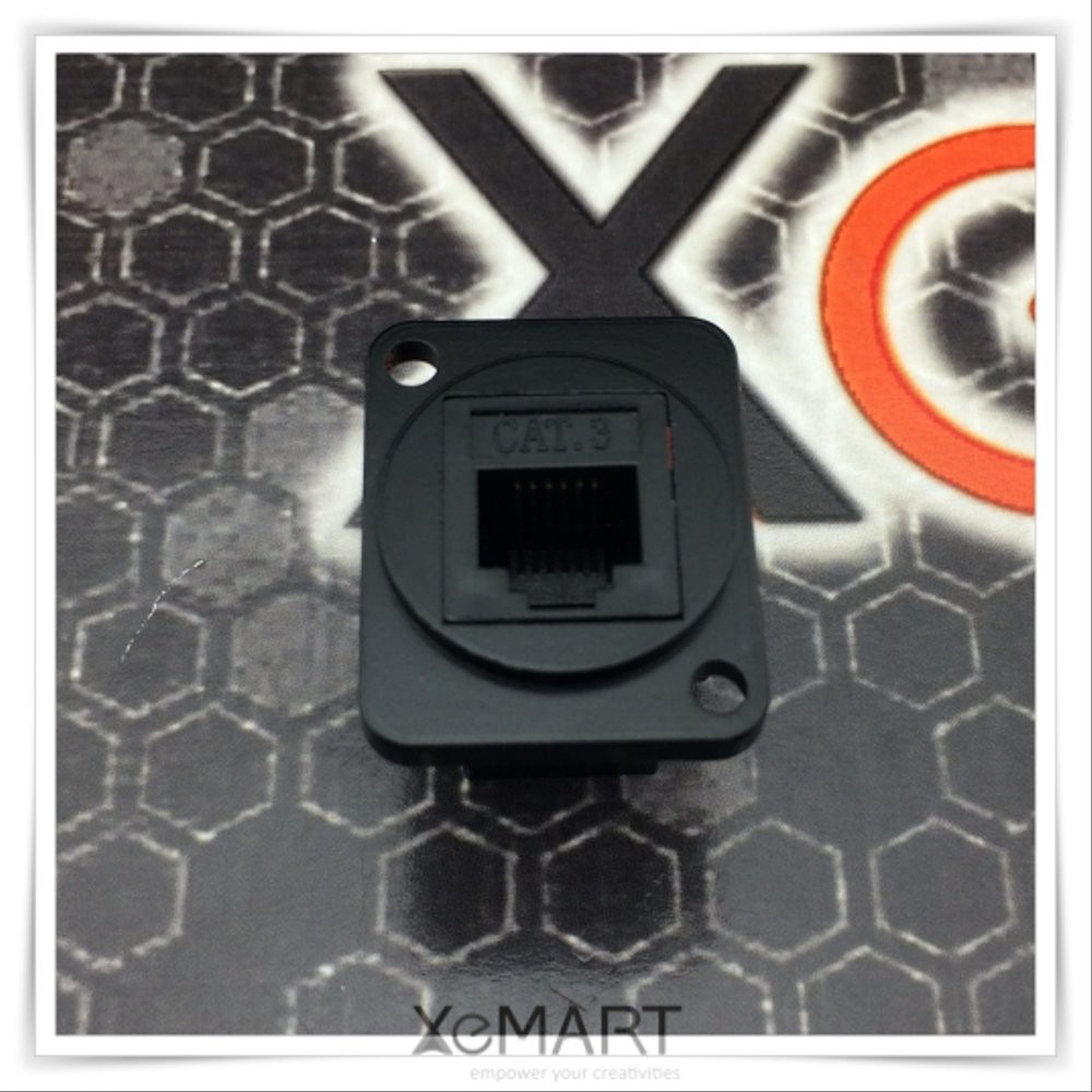 Jual RJ11 Connector 6P6C Type for Panel Mount Aluminum Material Black ...