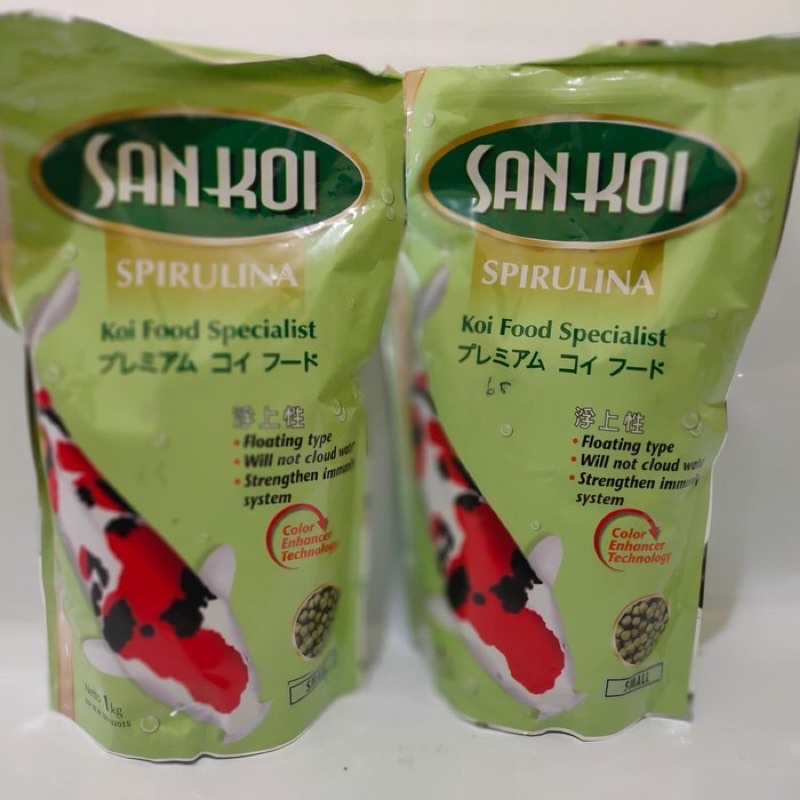 Jual Makanan Pakan Ikan Fish Food SAN KOI SANKOI Spirulina 2 Mm Small 1 ...