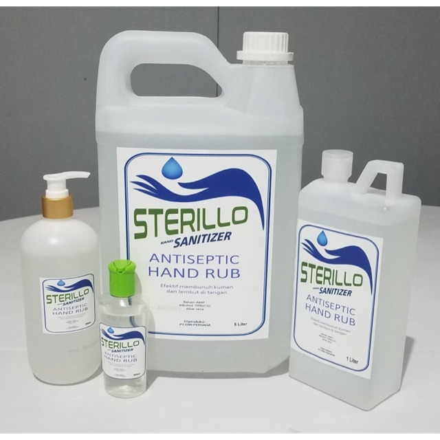 Jual Sterillo sanitizer antiseptic hand Rub 1Liter 5Liter | Shopee ...
