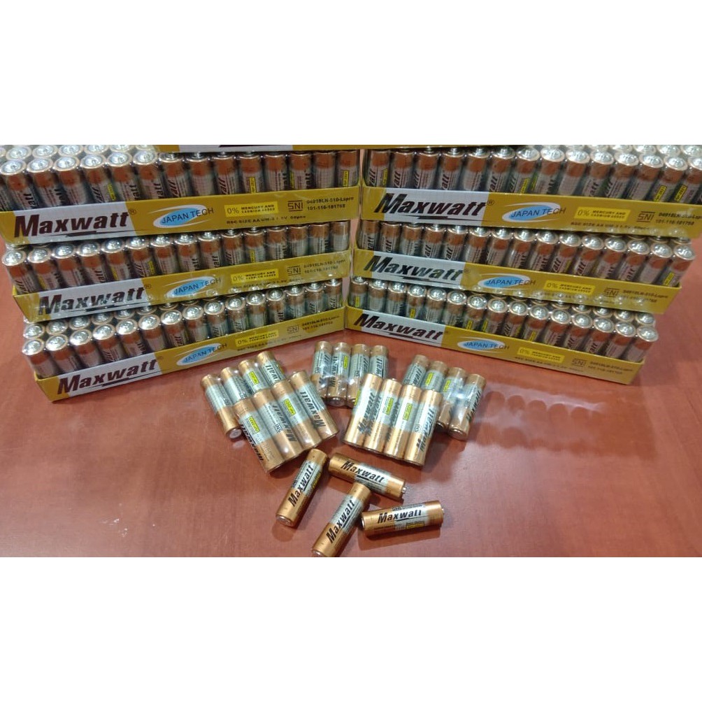 Jual BATTERY GOLD MAX WATT GOLD BATERAI AA 1.5 V JAPAN TECH - MINIMAL ...