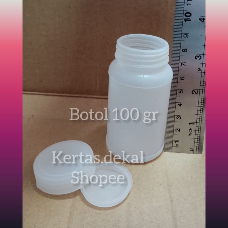 Jual Botol plastik isi 100 gram botol kapsul 100gr tutup dalam bulat ...