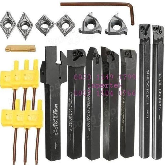 Jual Machi | Insert Set 7 Mata Bubut Set Untuk Pahat Bubut Set Pisau Bubut Set | Shopee Indonesia