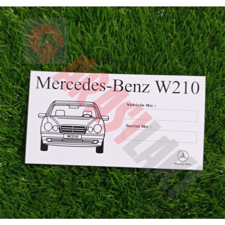 Jual STICKER MERCEDES-BENZ W210 BARCODE TEMPEL DALAM KACA | Shopee ...