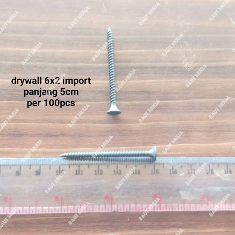 Jual SKRUP GYPSUM 6X2" BIJIAN 5CM IMPORT SEKRUP BAUT DRYWALL WALL SCREW ...