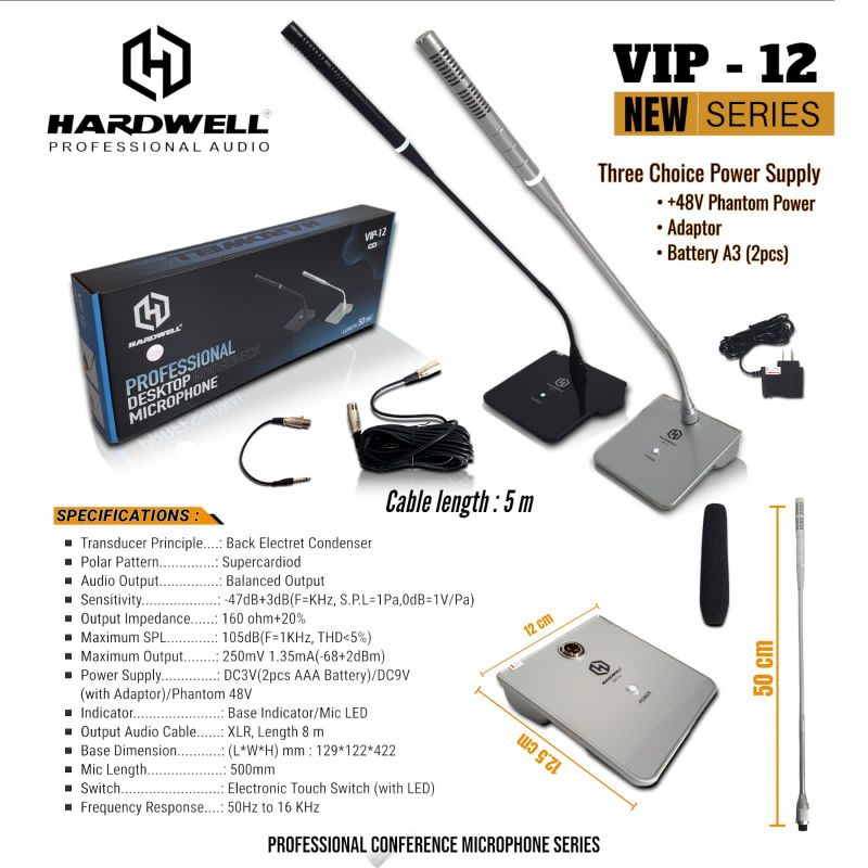 Jual Mic Conference Hardwell Vip 12 Vip12 VIP 9 Mic Podium Mic Meja | Shopee Indonesia