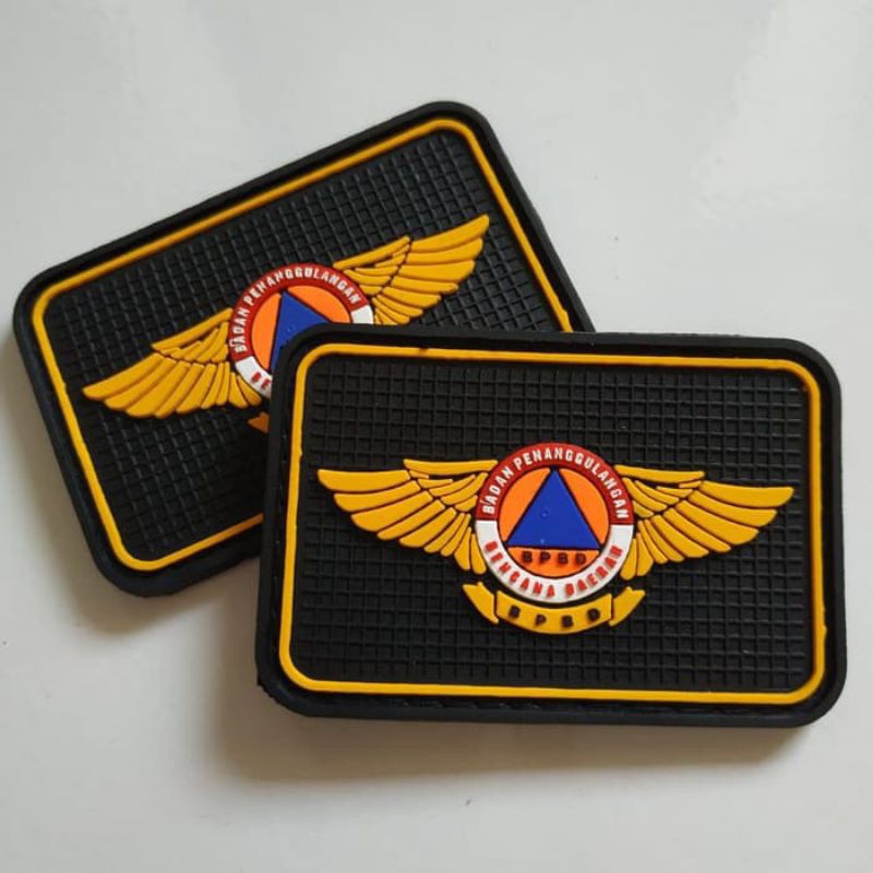 Jual TEMPELAN EMBLEM KARET VELCRO PEREKAT/PATCH RUBBER LOGO BPBD/BNPB ...
