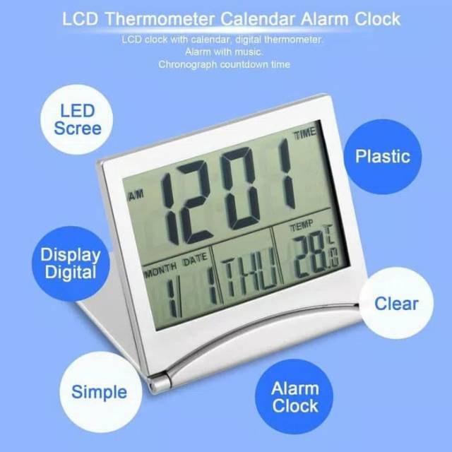 Jual JAM MEJA DIGITAL ALARM KALENDER TERMOMETER DIGITAL ALAMR DESK ...