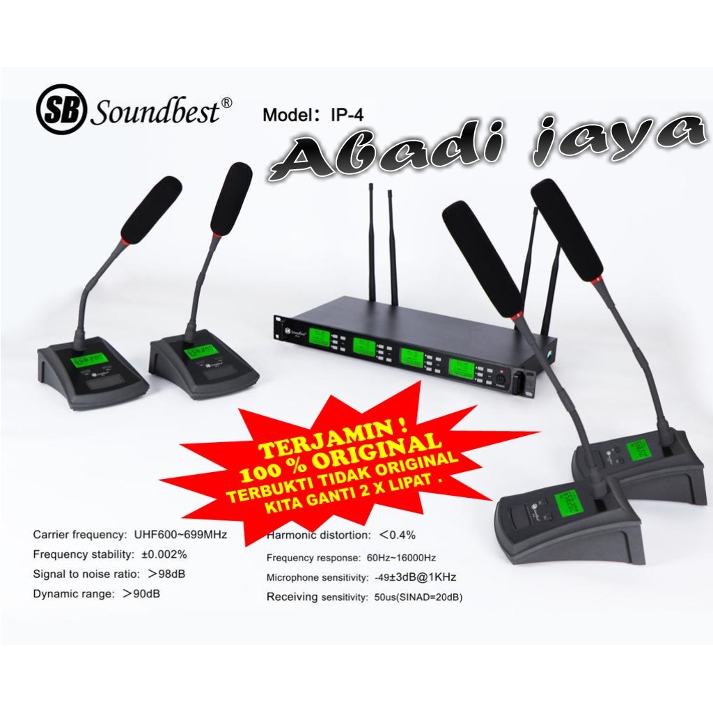 Jual Mic Meja Conference Soundbest Ip4 4mic Wireless BISA UBAH FEQUNCY Ip4 | Shopee Indonesia